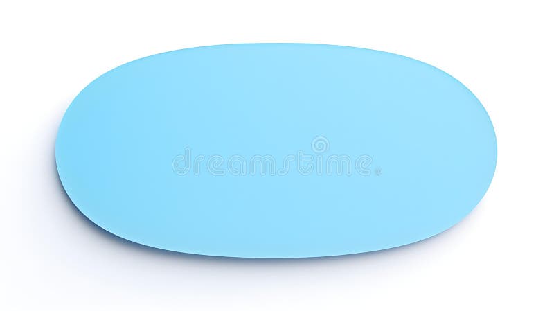 Sky Blue Oval Paper Note on a White Background. Brainstorming Template ...
