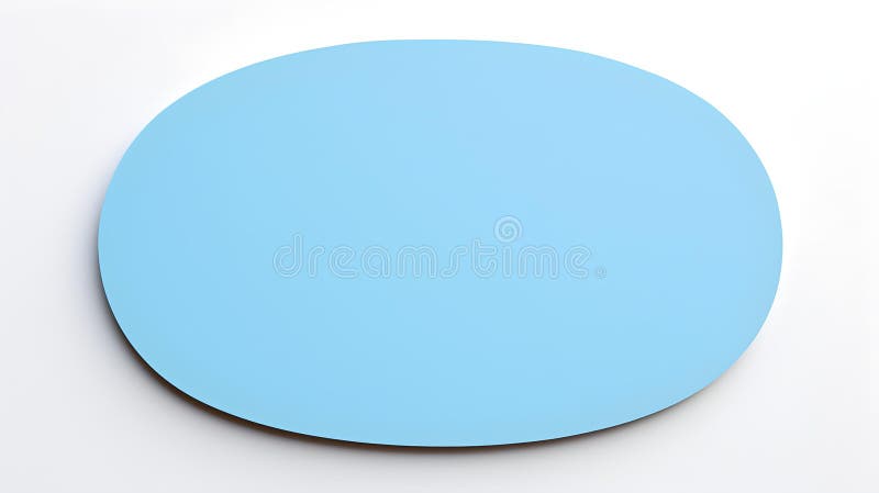 Sky Blue Oval Paper Note on a White Background. Brainstorming Template ...