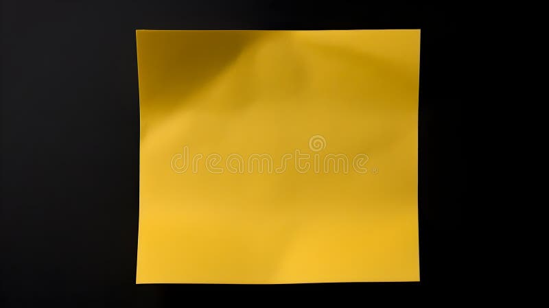 Yellow Square Paper Note on a Black Background. Brainstorming Template ...