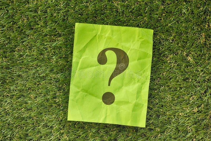 Paper Note with Question Mark on Green Grass Stock Photo - Image of ...