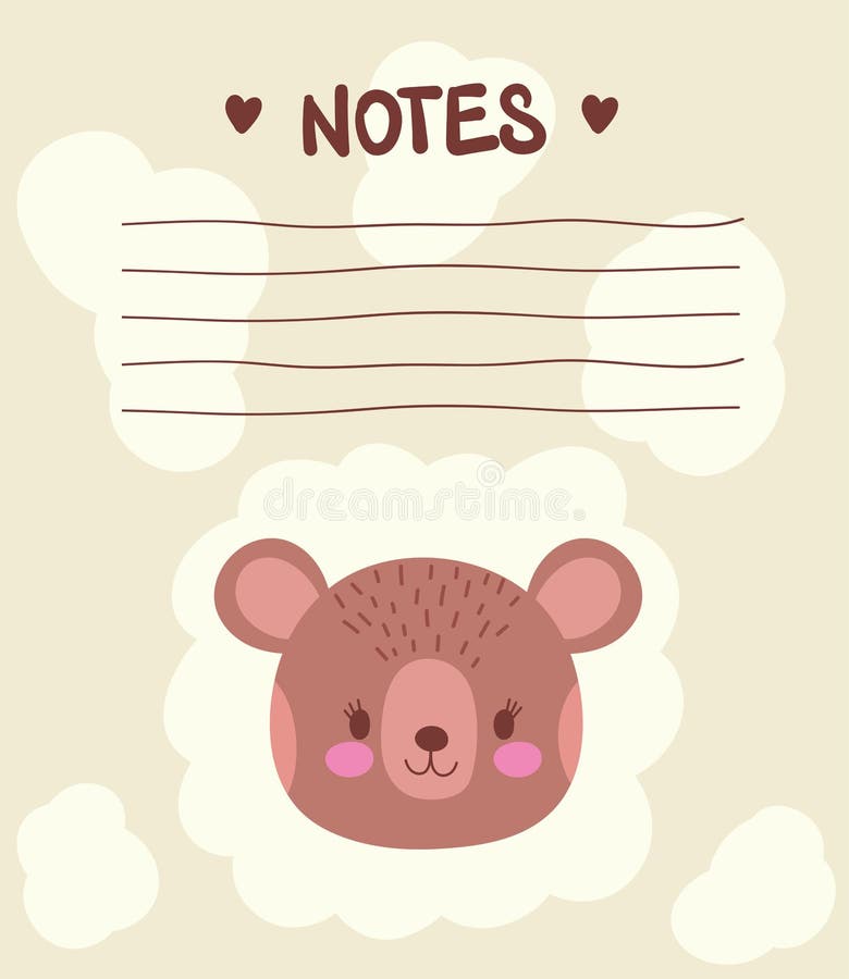 Paper Note with Rabbit Cute Animal Stock Vector - Illustration of cute ...