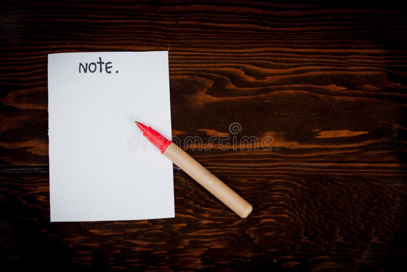 Paper note and red pen stock image. Image of list, copy - 107440993