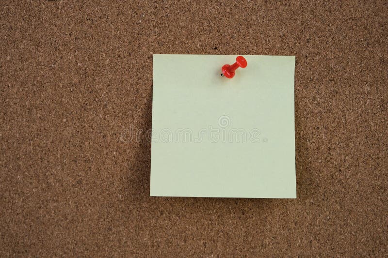 Paper Note Reminder Sticky Notes Pin Paper on Cork Bulletin Board Stock ...
