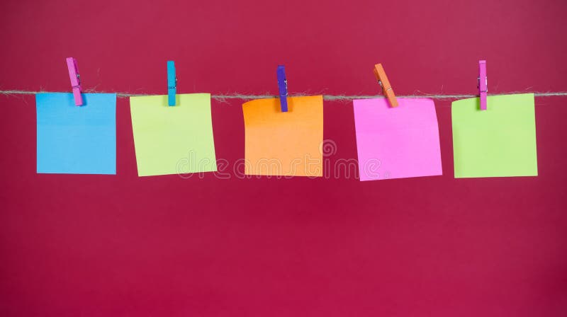 Paper note on a rope stock photo. Image of clothes, clip - 69905574
