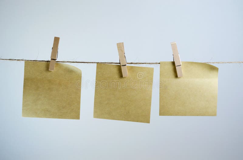 Paper note on a rope stock photo. Image of clothes, clip - 69905574