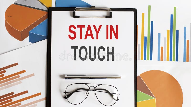 Paper Note with Stay in Touch Message on Chart. Concept Image Stock ...