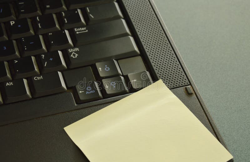 Paper Note Stick on Computer Notebook for Writing Somes Remind Stock ...