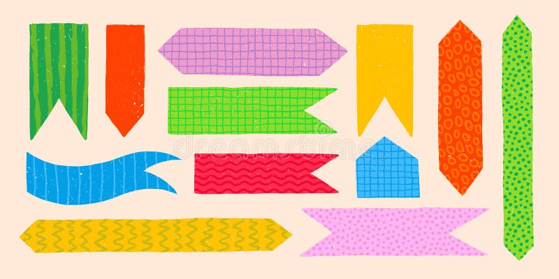 Paper Note Stickers in Various Shapes and Styles. Stock Illustration ...