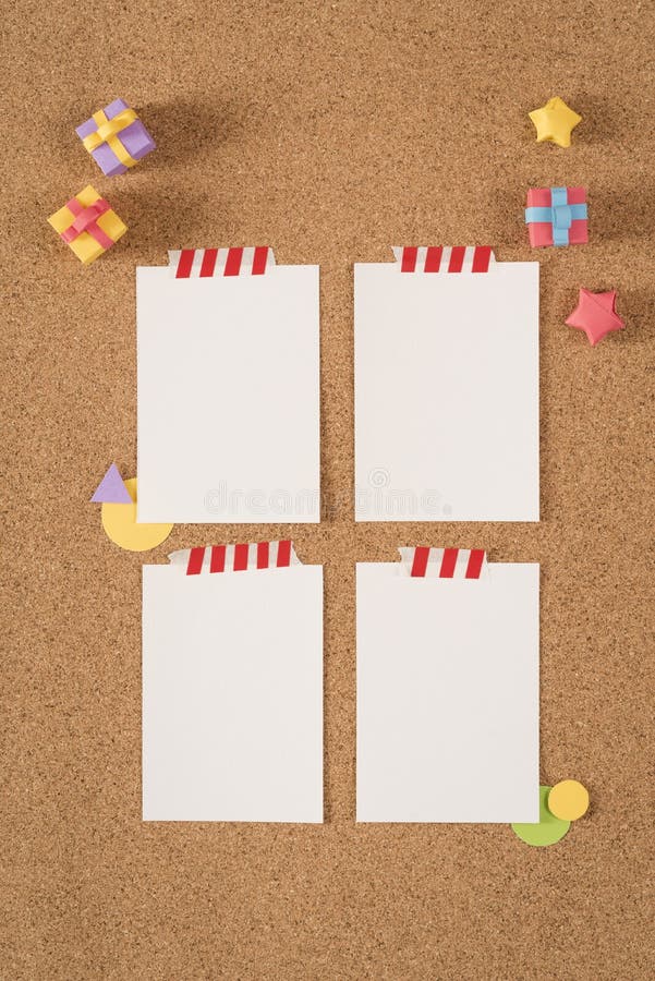 Paper Note Template Empty Cork Board Office School Stock Photo - Image ...