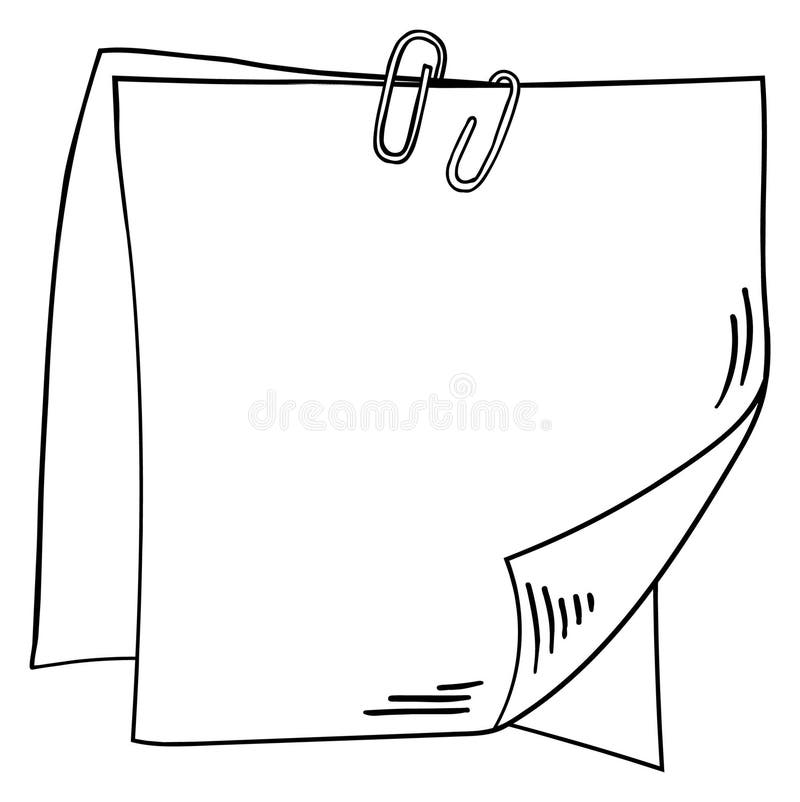 Paper Note Template. Sketch Drawing Message Page Stock Illustration ...