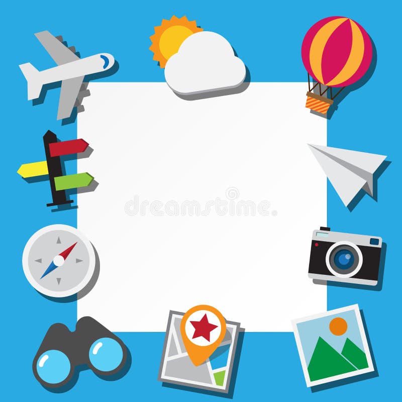 Paper Note and Travel Icons Set . Stock Vector - Illustration of sign ...