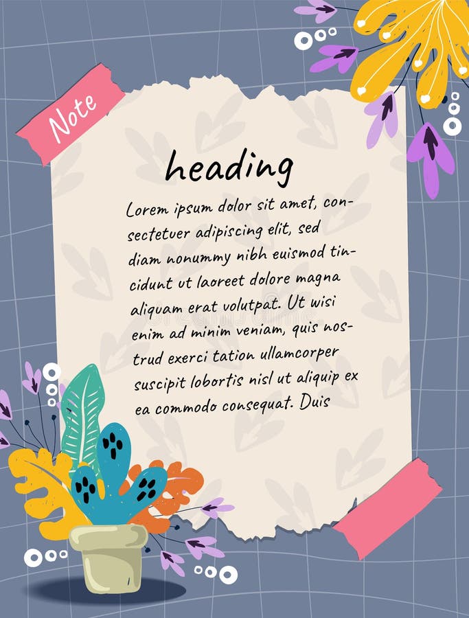 Paper Note Vector Frame Background Art Design Nature 09 Stock Vector ...