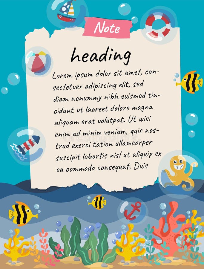 Paper Note Vector Frame Background Art Design Fruits 01 Stock Vector ...