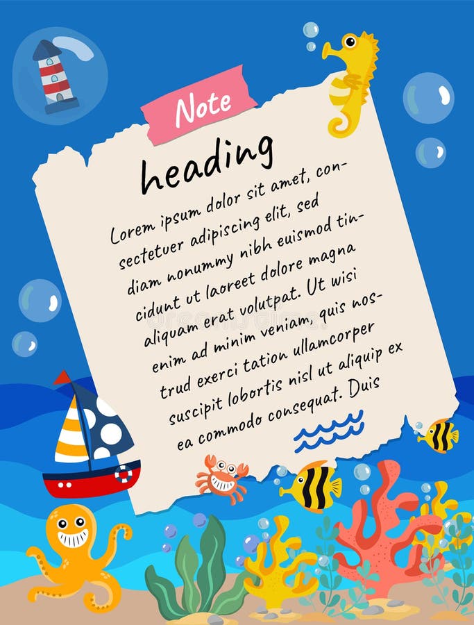 Paper Note Vector Frame Background Art Design Fruits 01 Stock Vector ...