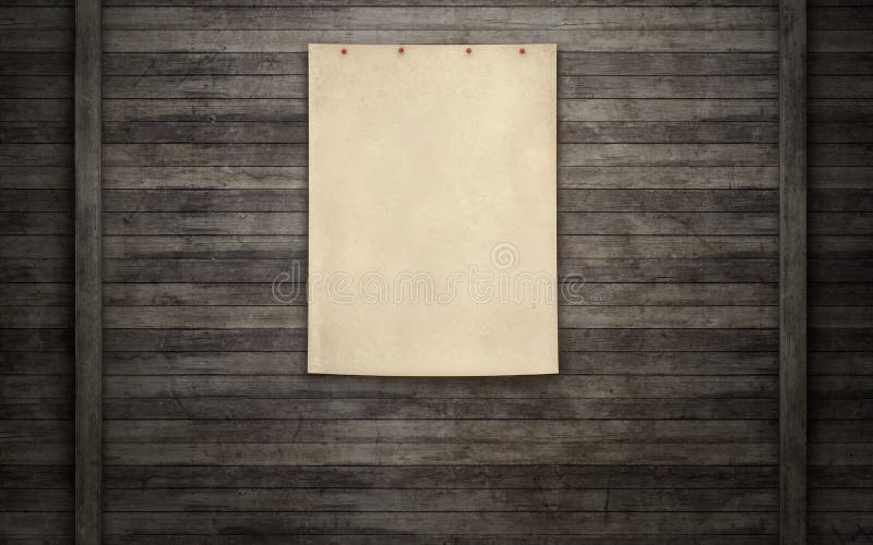 Paper note on wooden wall stock illustration. Illustration of floor ...
