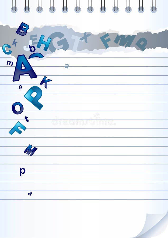 Paper Notebook with Letters Stock Vector - Illustration of blank ...