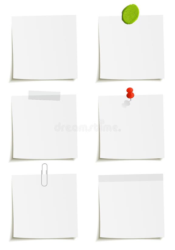 Sheet Paper Notes Pinned Pin Stock Illustrations – 269 Sheet Paper ...