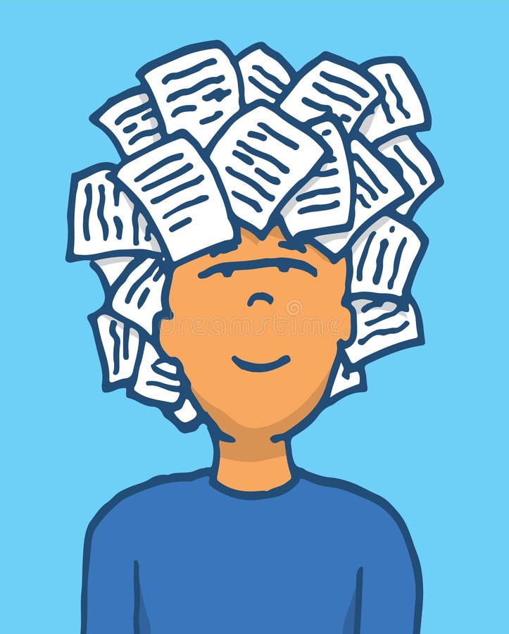 Paper notes head stock illustration. Illustration of person - 34477589