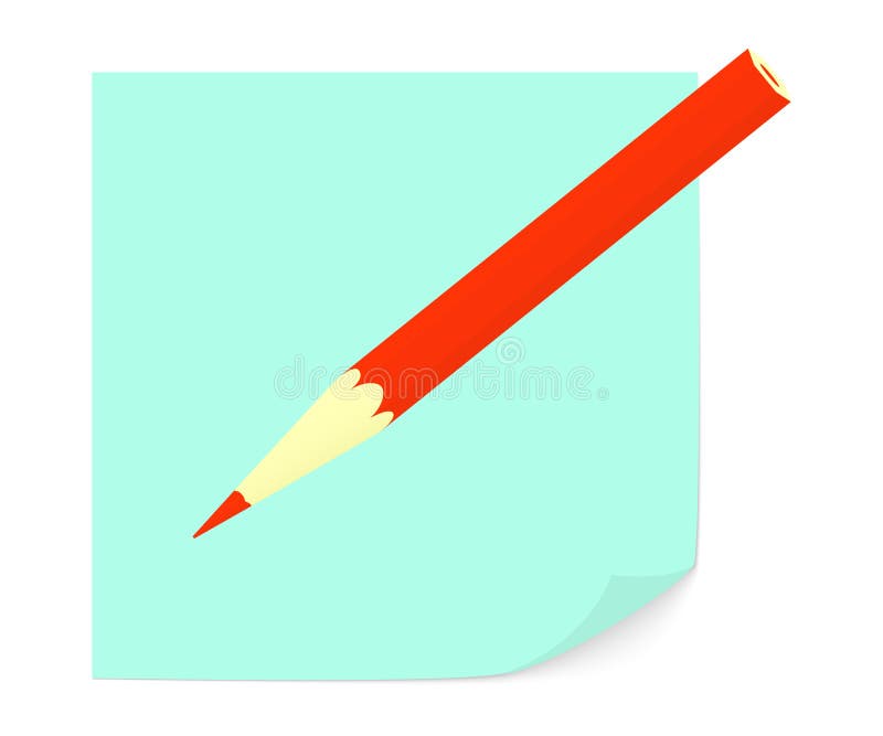 Paper for Notes and a Pencil. Stock Vector - Illustration of empty ...