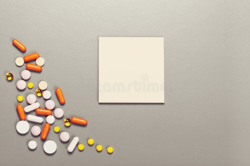 Paper for Notes with a Pills and Capsules Stock Image - Image of ...
