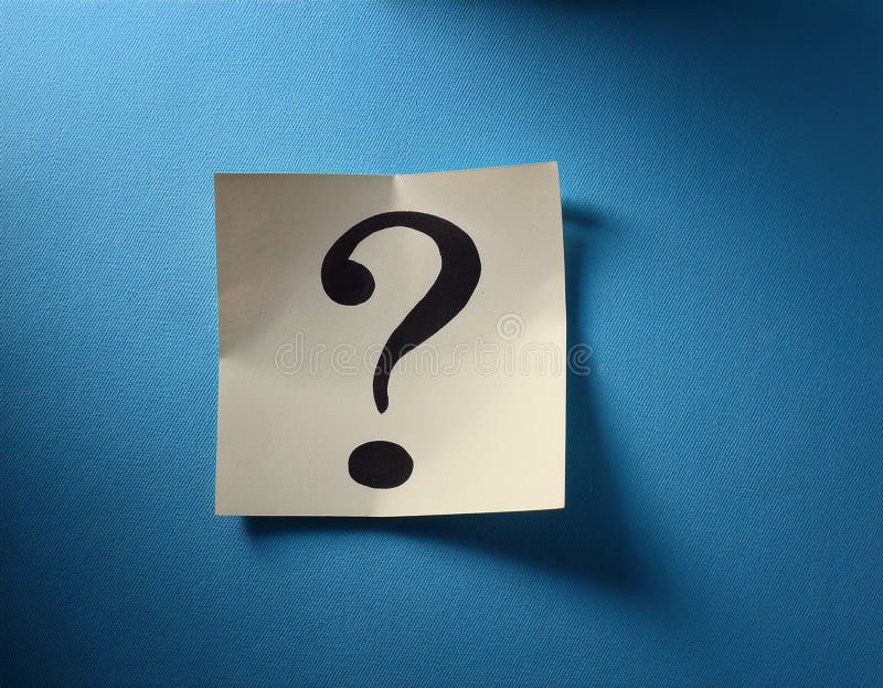 Paper Notes with Question Marks on Blue Background, Flat Lay. Space for ...