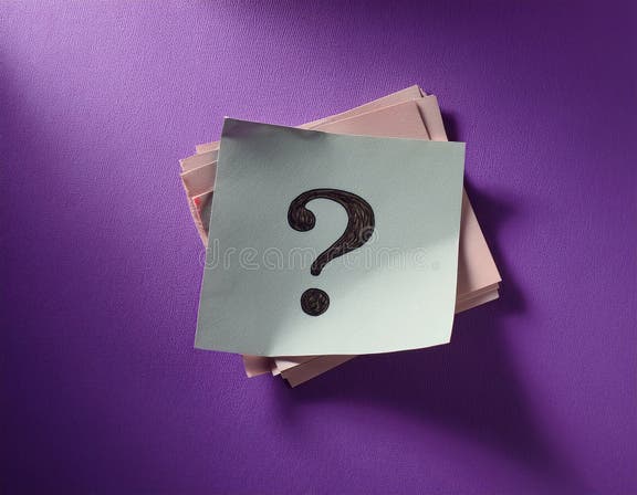 Paper Notes with Question Marks on Violet Background, Flat Lay. Space ...