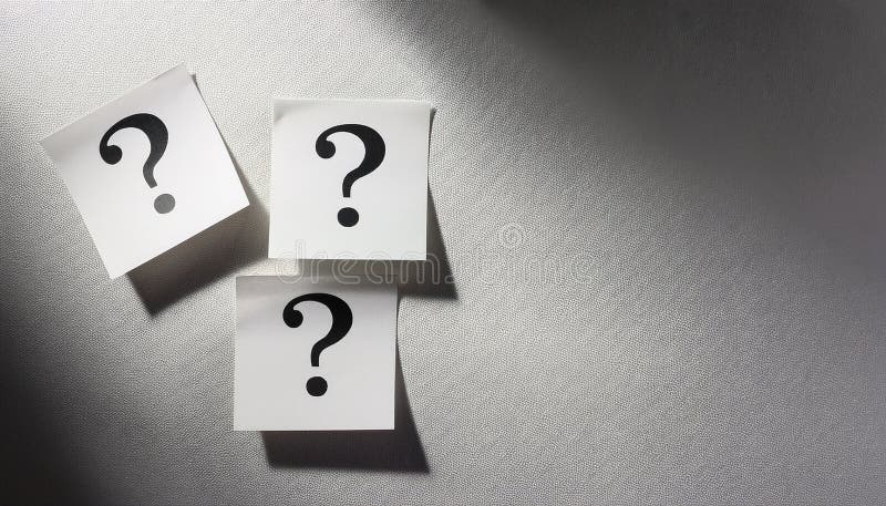 Paper Notes with Question Marks on White Background, Flat Lay. Space ...