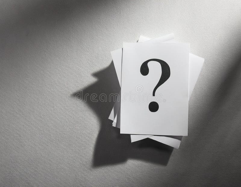 Paper Notes with Question Marks on White Background, Flat Lay. Space ...