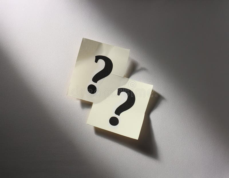 Paper Notes with Question Marks on White Background, Flat Lay. Space ...