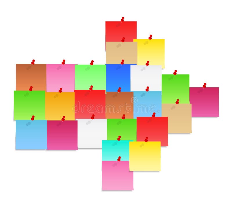 Paper Notes Shaped As Arrow Stock Vector - Illustration of paper, data ...