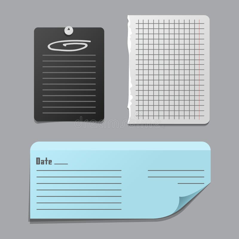 Paper Notes Sheet for Message Vector Illustration. Stock Vector ...