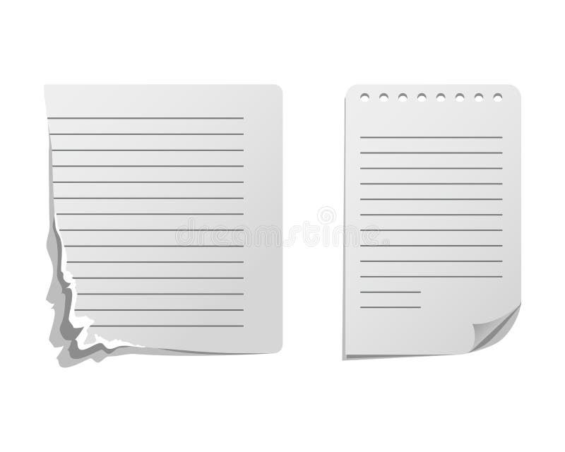 Paper Notes Sheet for Message Vector Illustration. Stock Vector ...