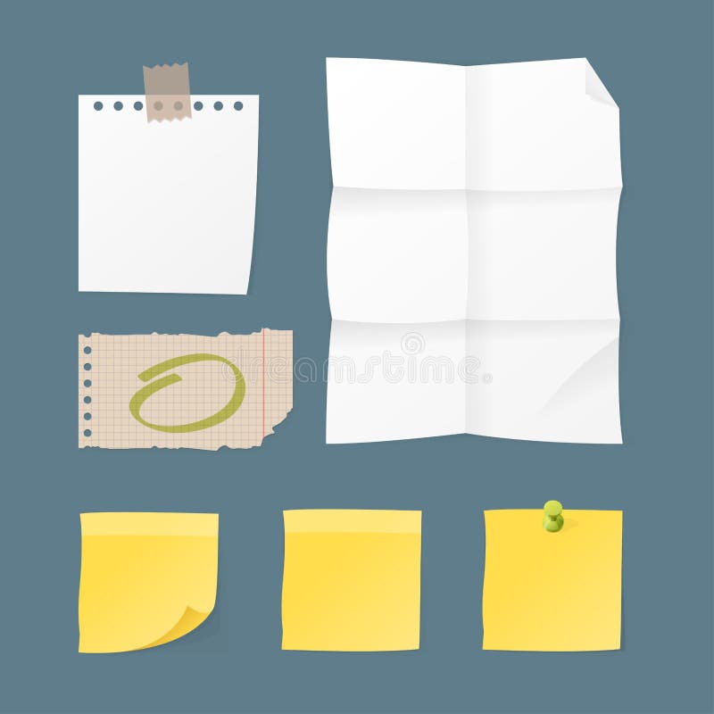 Paper Notes Sheet for Message Vector Illustration. Stock Vector ...