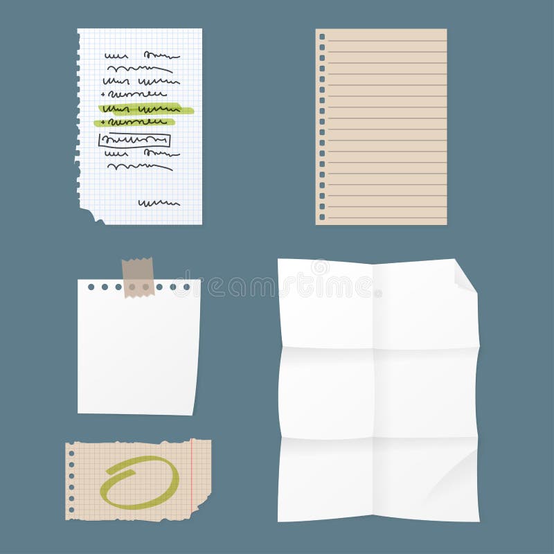 Paper Notes Sheet for Message Vector Illustration. Stock Vector ...