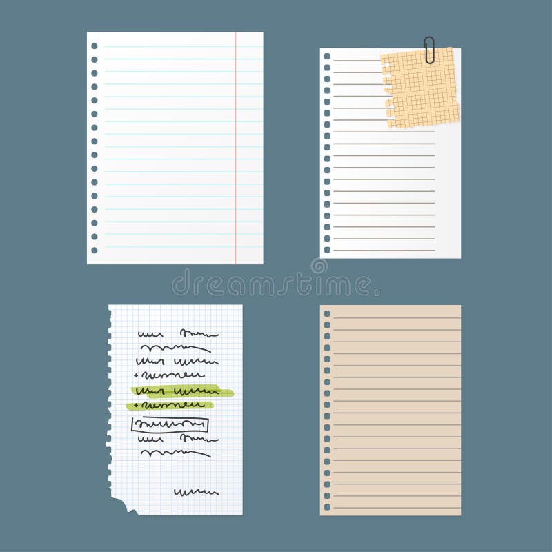 Paper Notes Sheet for Message Vector Illustration. Stock Vector ...