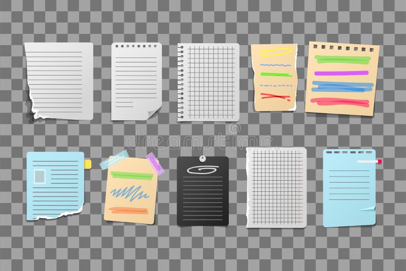 Paper Notes Sheet for Message Vector Illustration. Stock Vector ...