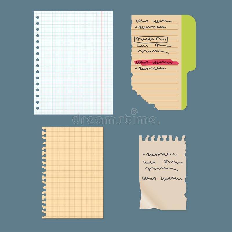 Paper Notes Sheet for Message Vector Illustration. Stock Vector ...