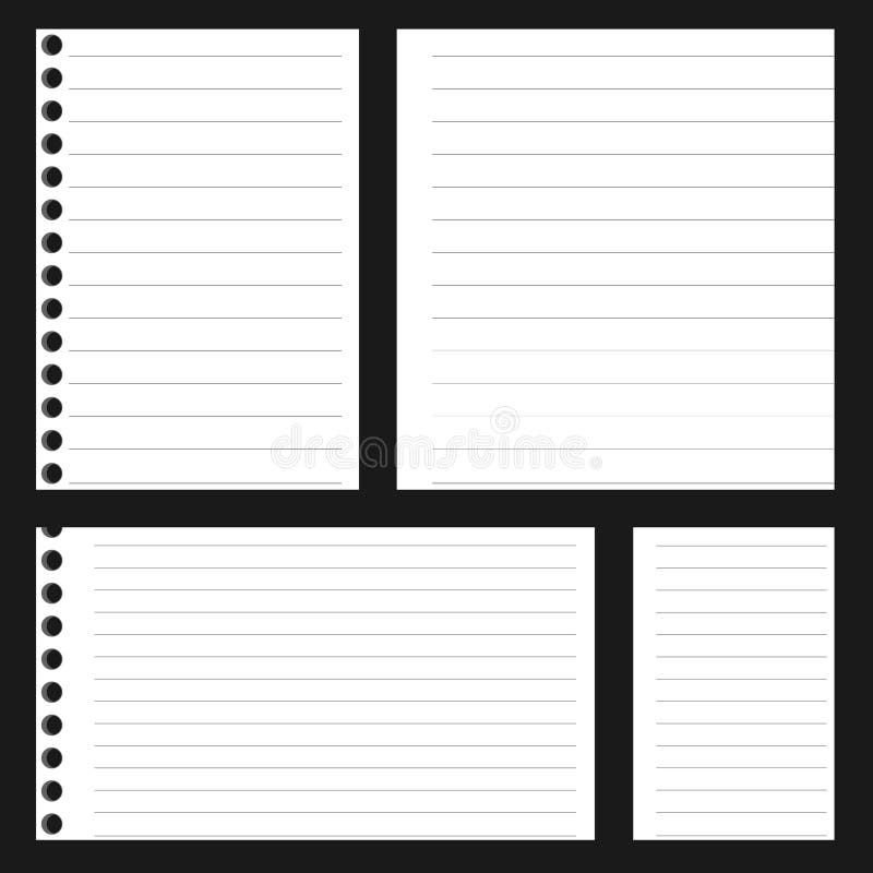 Paper Notes. a Sheet of Notepad with Holes. Stock Vector - Illustration ...