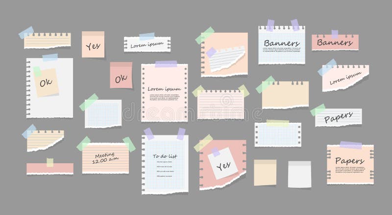 Paper notes sticker. stock vector. Illustration of edge - 197887122