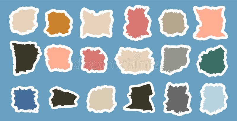 Paper for Notes with Torn Edges. Scrapbook Elements, Decorative Color ...