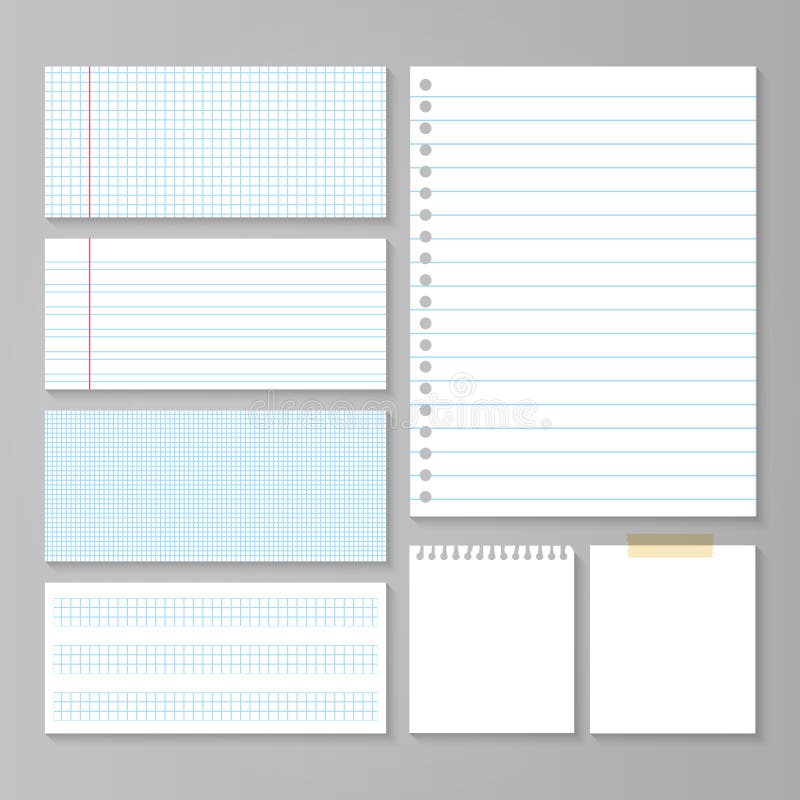 Paper and notes vector set stock illustration. Illustration of ...