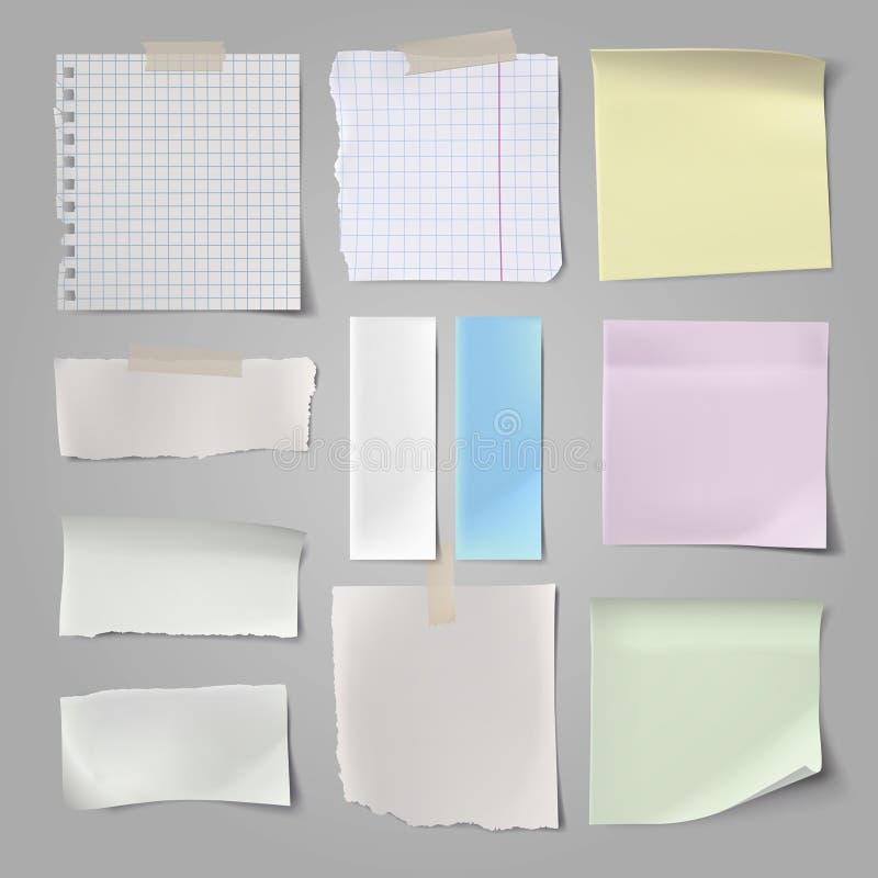 Paper and notes vector set stock vector. Illustration of collection ...