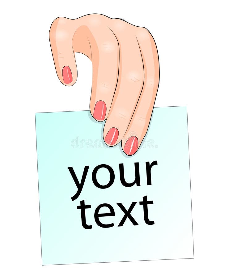 Paper for Notes in a Woman S Hand Stock Vector - Illustration of card ...