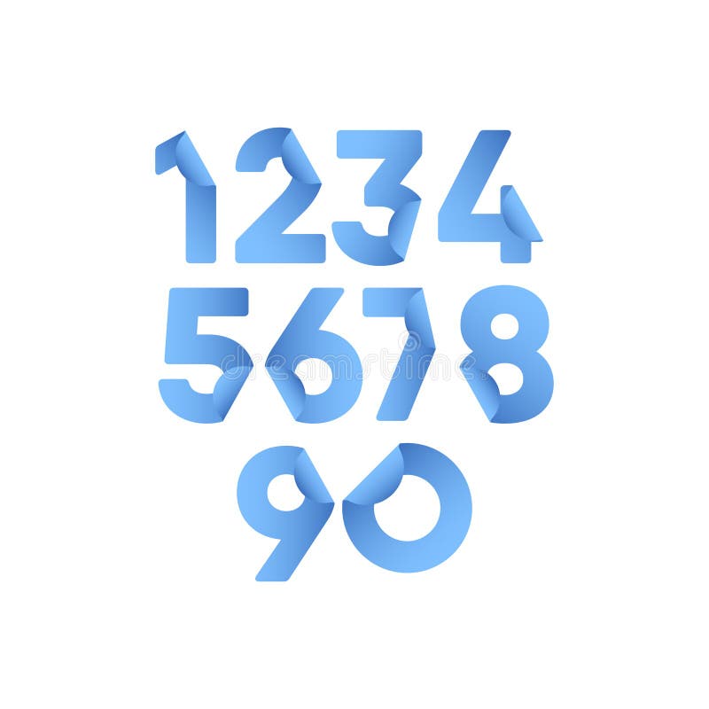 Paper Number Set Vector Template Design Illustration Stock Vector ...