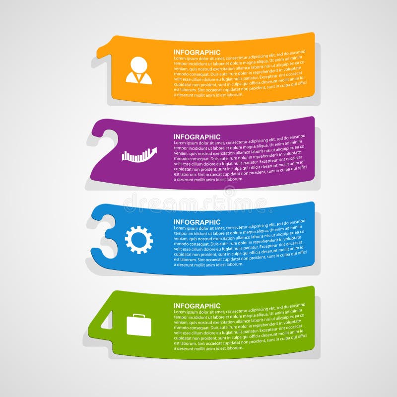 Paper Numbered Stickers Design Elements Infographic. Stock Vector ...