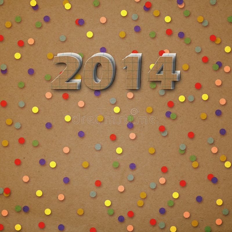 Paper Numbers of New 2014 with Confetti Stock Illustration ...