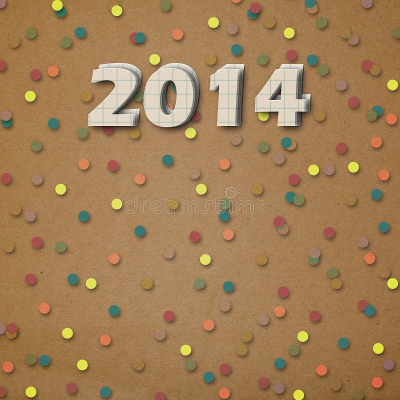 Paper Numbers of New 2014 with Confetti Stock Photo - Image of ...