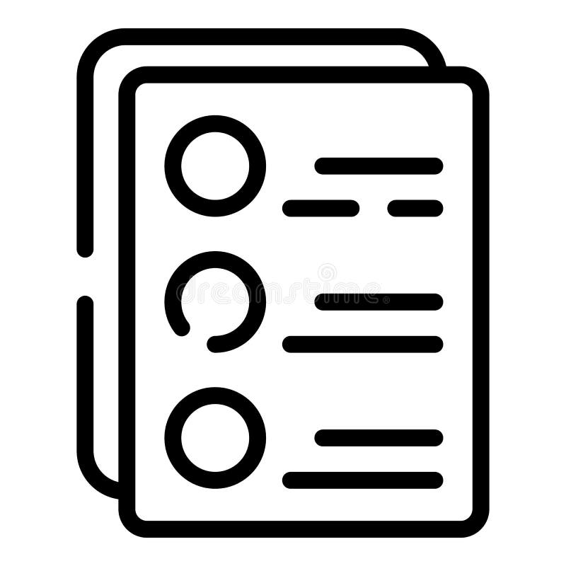 Paper Office Task Icon, Outline Style Stock Vector - Illustration of ...