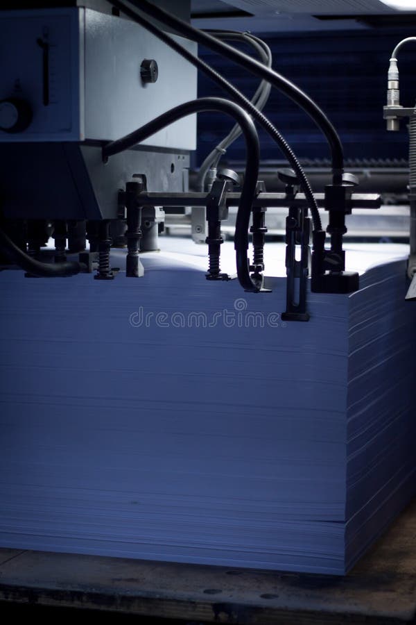 Paper in an Offset Printing Machine Stock Image - Image of industry ...