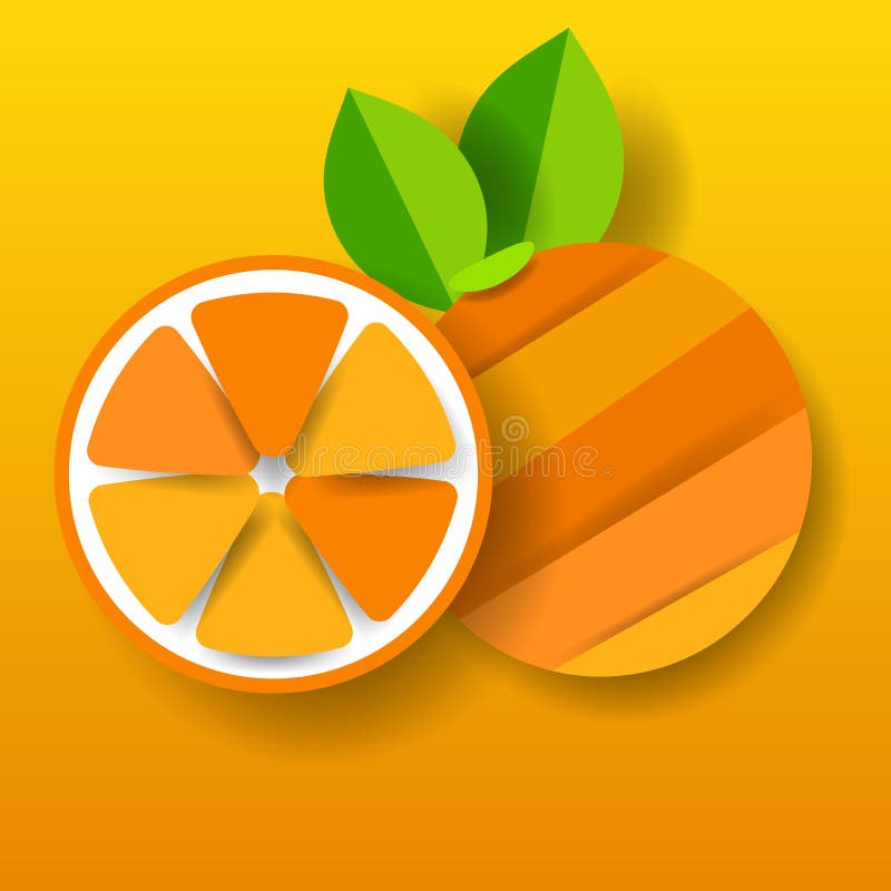 Paper Orange Vector Illustration on Orange Background Stock Vector ...
